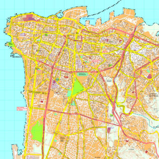 Beirut Vector map. EPS Illustrator Vector Maps of Asia Cities | Order ...