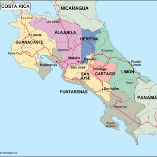 costa rica mapa politico vectorial digital | Mapas municipios ...