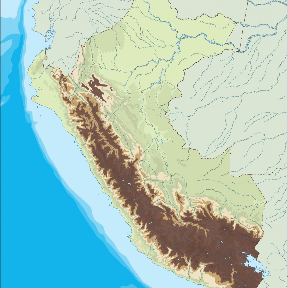 peru Illustrator mapa físico digital | Mapas municipios vectoriales de ...